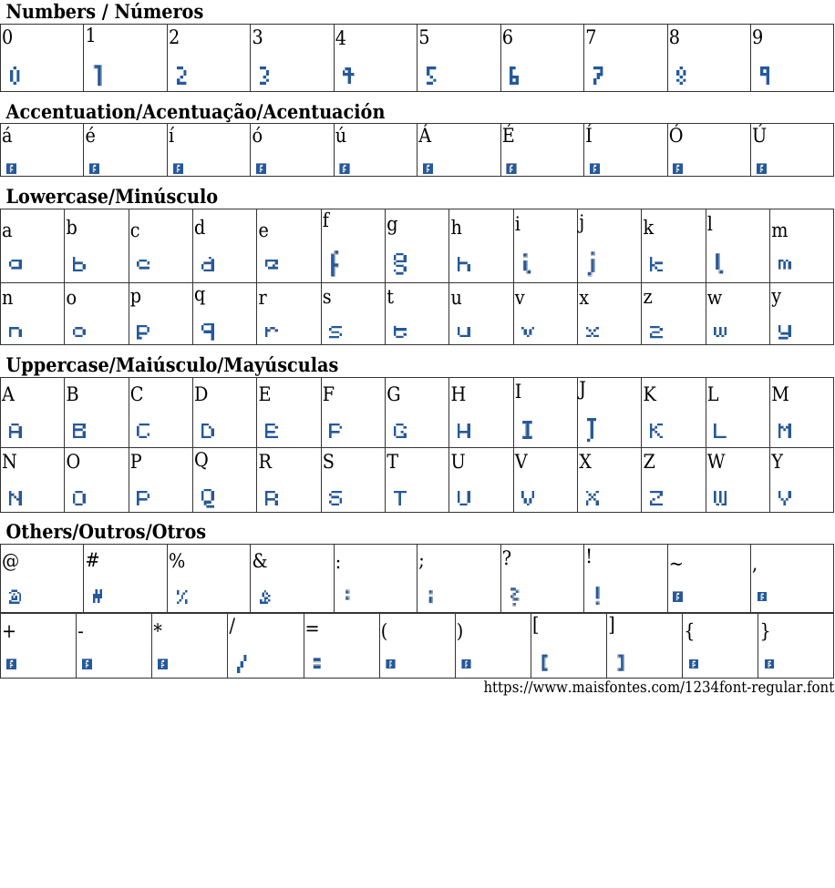 1234Font Regular: Free Font Download | MaisFontes