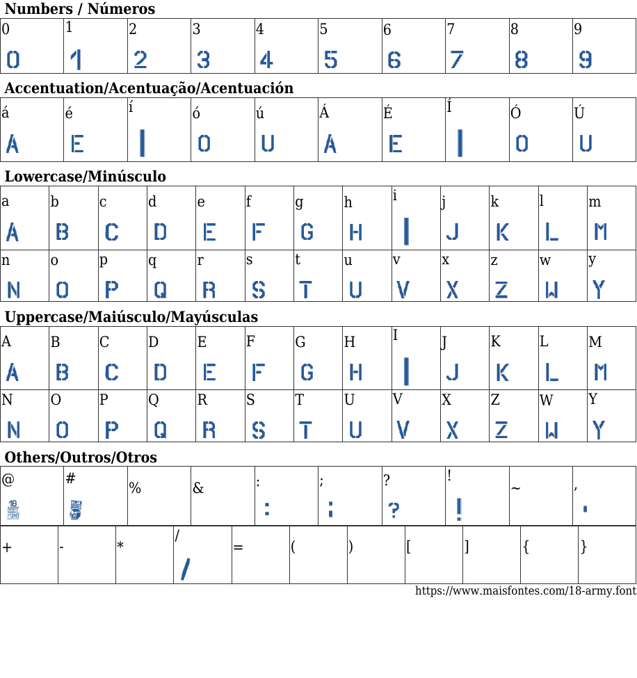 18 ARMY: Free Font Download | MaisFontes