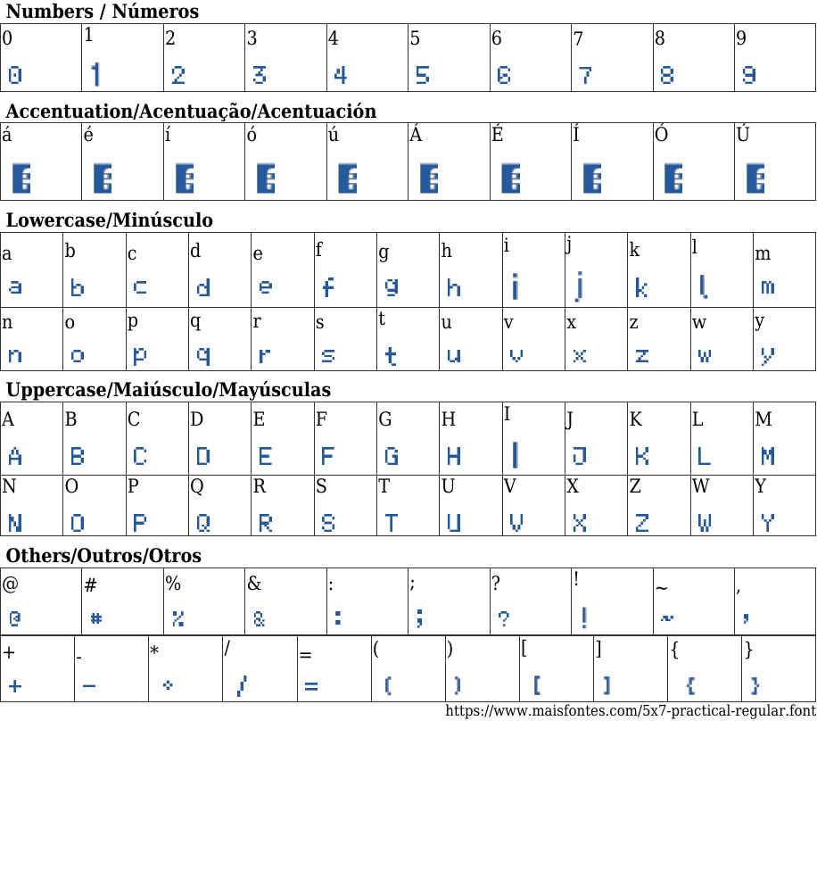 5x7 practical Regular Font: Free Download | MaisFontes