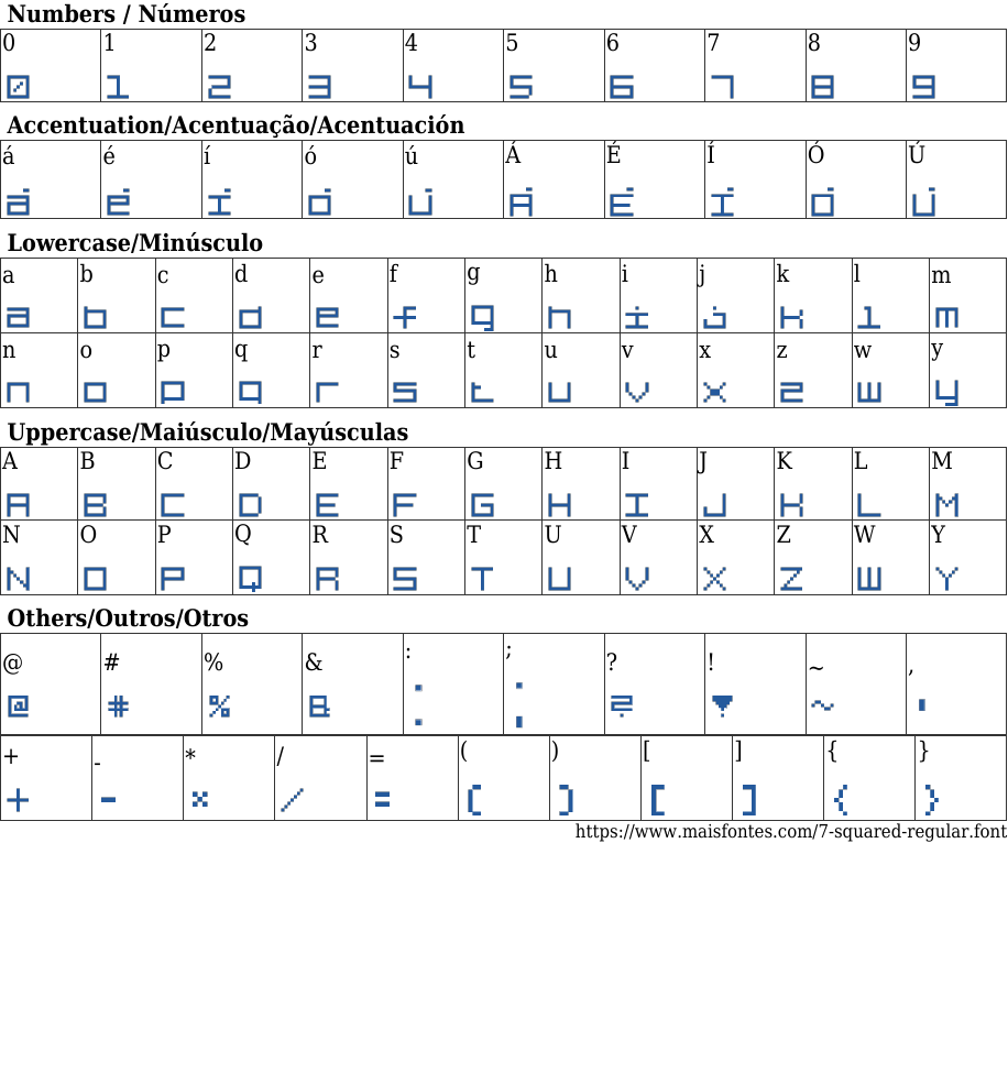 7 Squared Regular: Free Font Download | MaisFontes