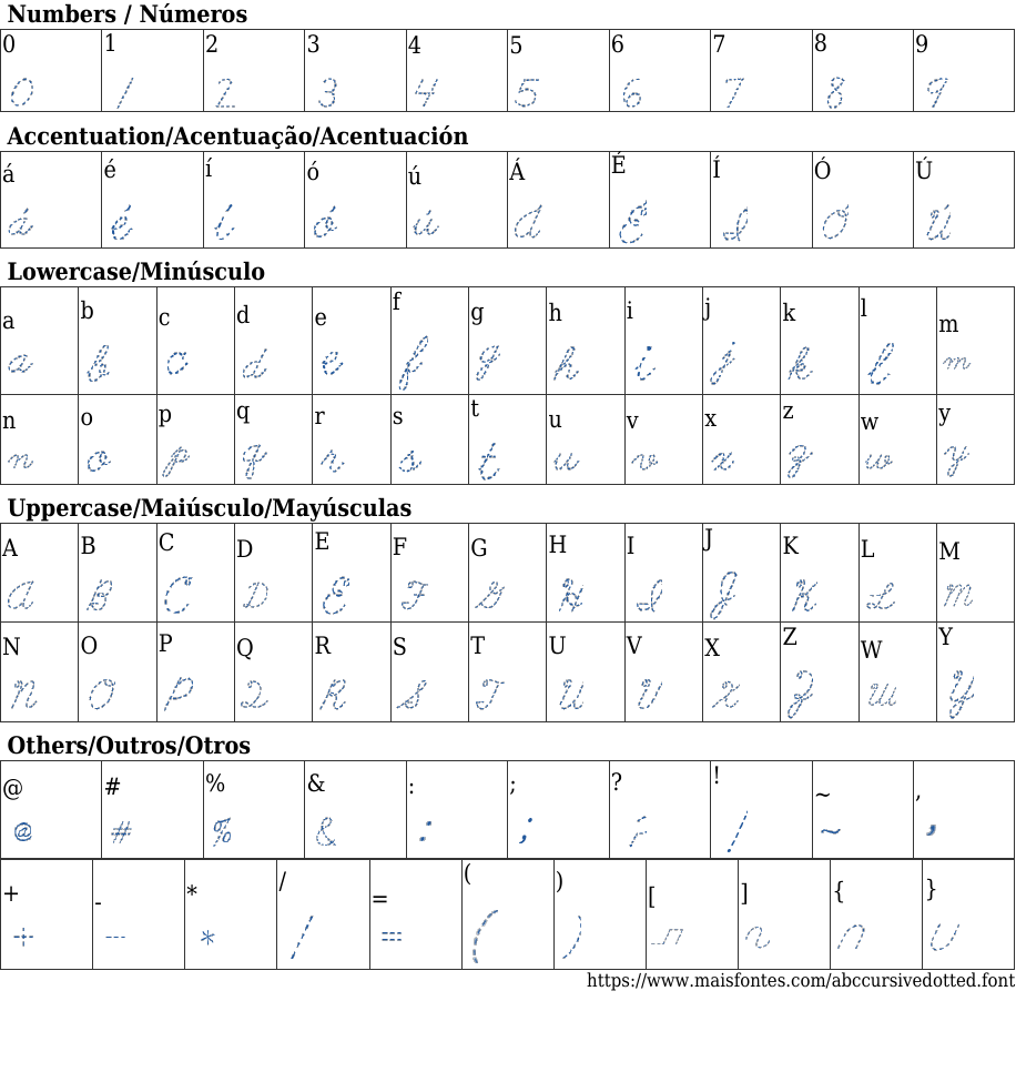 AbcCursive Dotted Font: Free Download | MaisFontes