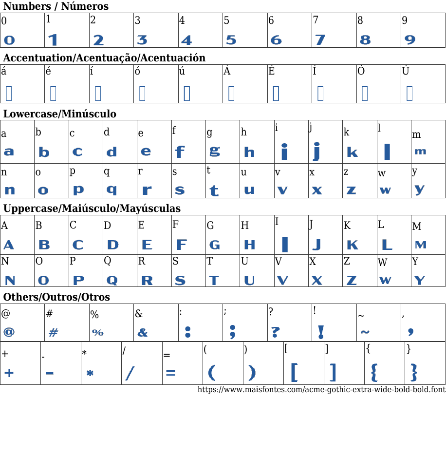 Acme Gothic ExtraWide Bold: Download Free Font | MaisFontes