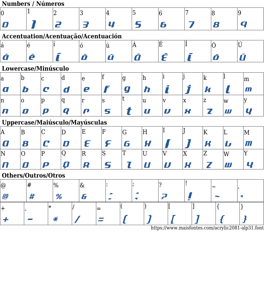 ACRYLIC2081 ALP31: Free Font Download | MaisFontes