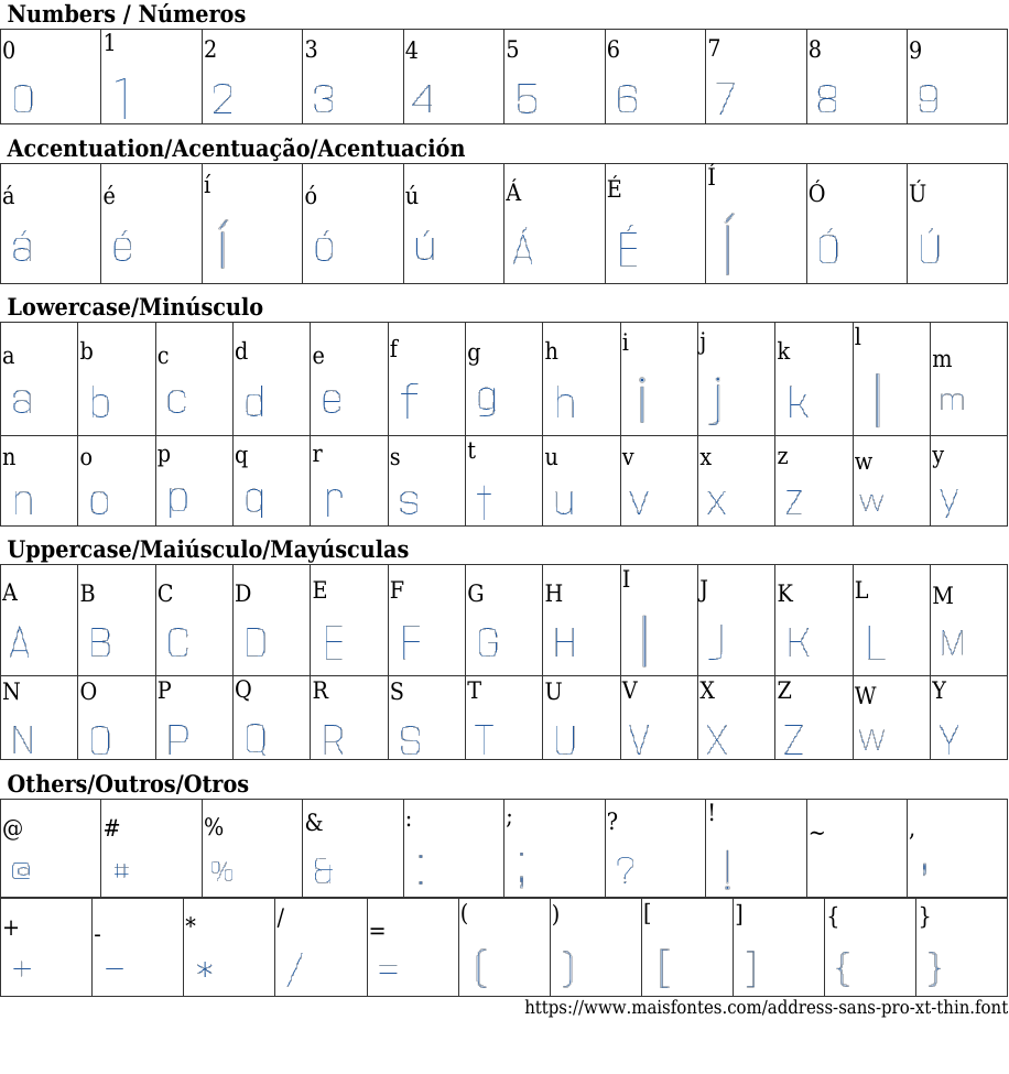 Address Sans Pro Xt Thin Font: Free Download | MaisFontes