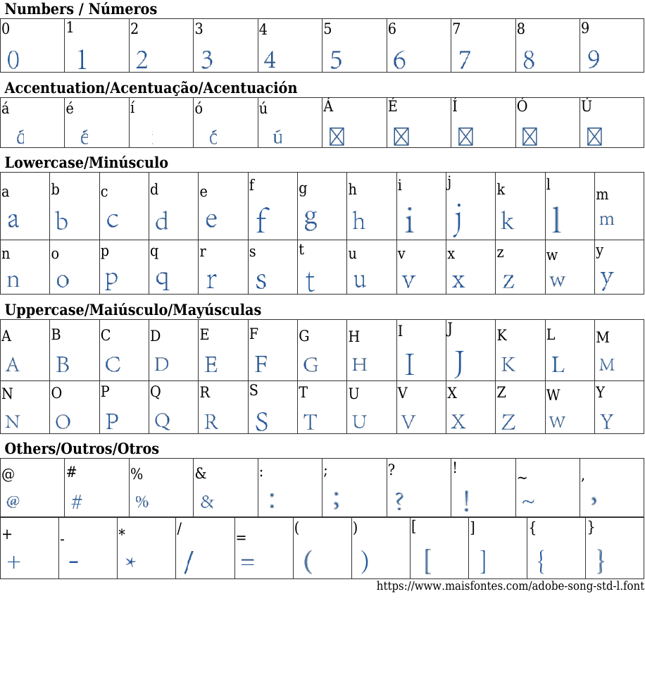 Adobe Song Std Light：免费字体下载 | MaisFontes