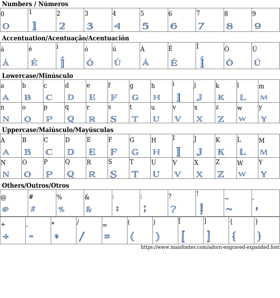 Adorn Engraved Expanded: Download Free Font | MaisFontes