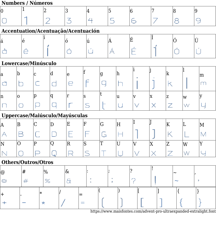 Advent Pro UltraExpanded ExtraLight: Baixar Fonte Grátis | MaisFontes