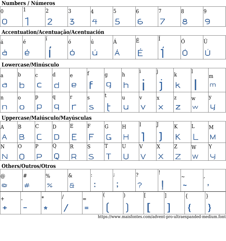 Advent Pro UltraExpanded Medium: Free Font Download | MaisFontes