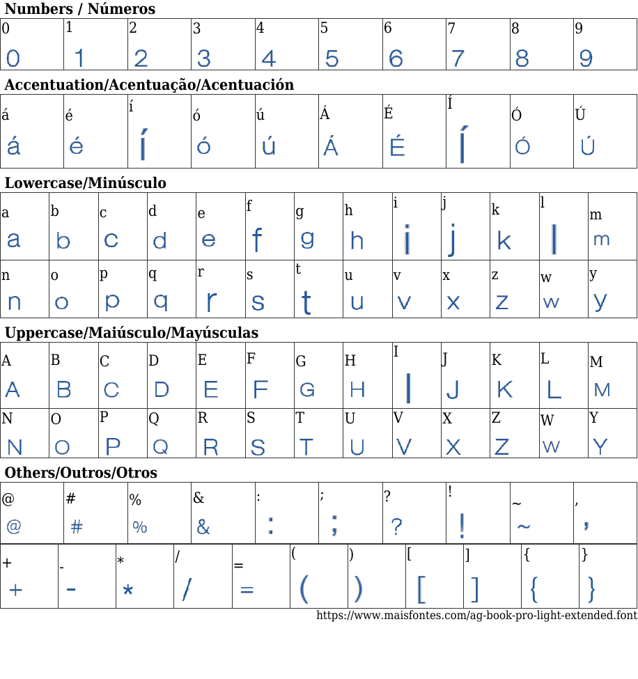 AG Book Pro Extended Light Font: Free Download | MaisFontes