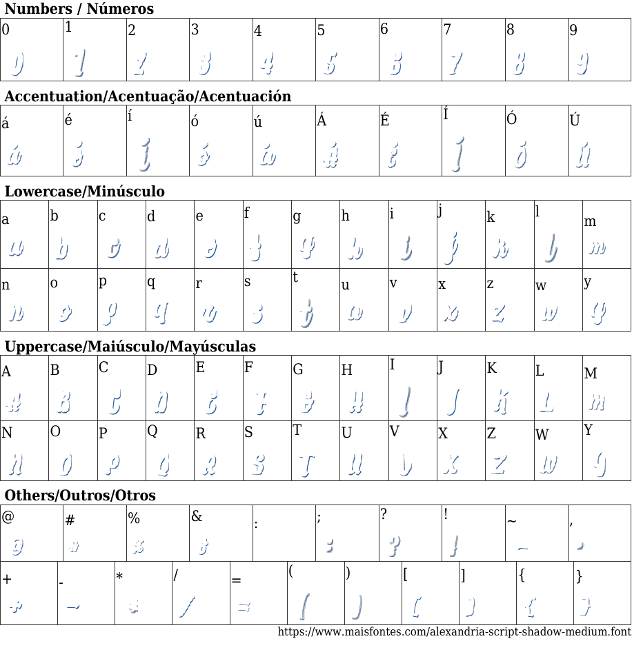 Alexandria Script Shadow Medium: Free Font Download | MaisFontes