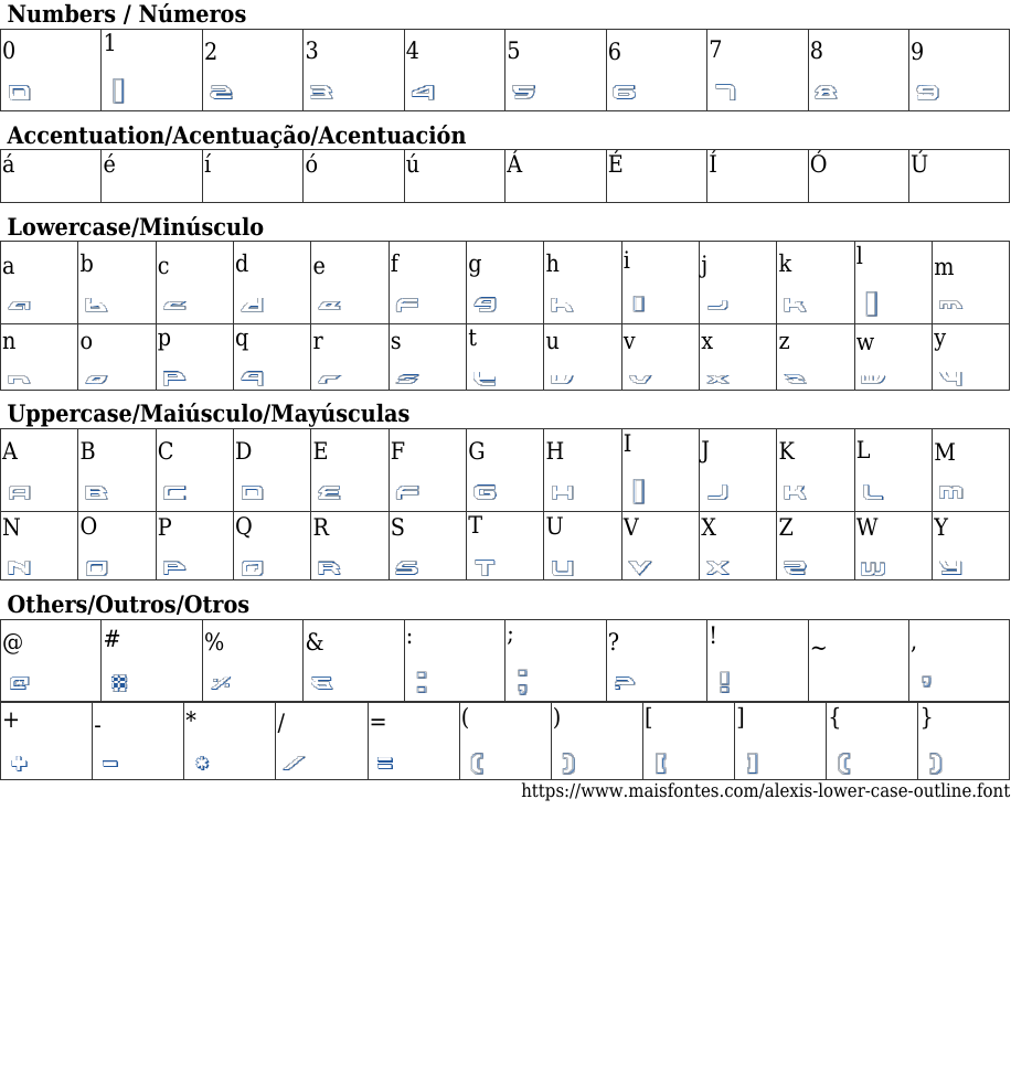 Alexis Lower Case Outline: Free Font Download | MaisFontes