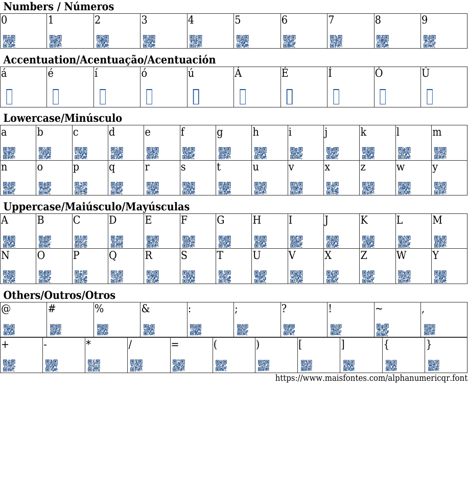 Alphanumeric QR: Free Font Download | MaisFontes