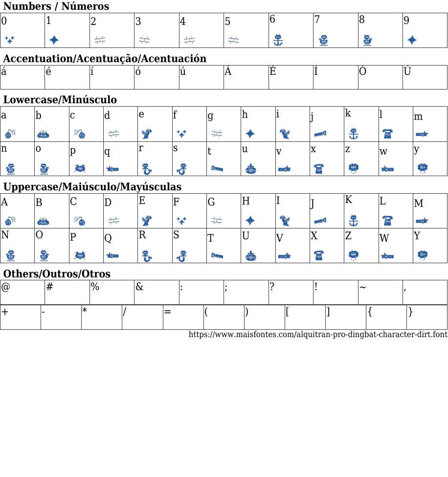 Alquitran Pro Dingbat Character Dirt: Free Font Download | MaisFontes