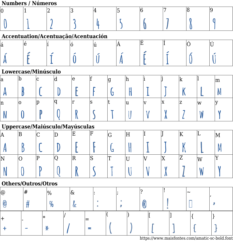 Amatic SC Bold Font: Free Download | MaisFontes