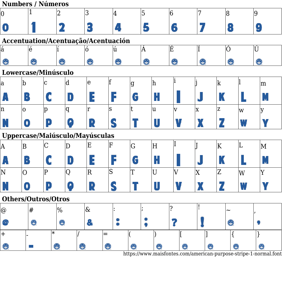 American Purpose STRIPE 1 Normal: Free Font Download | MaisFontes