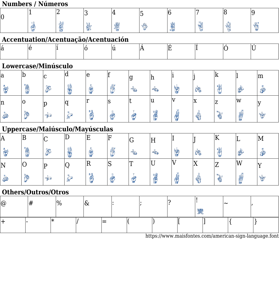 American Sign Language: Free Font Download | MaisFontes