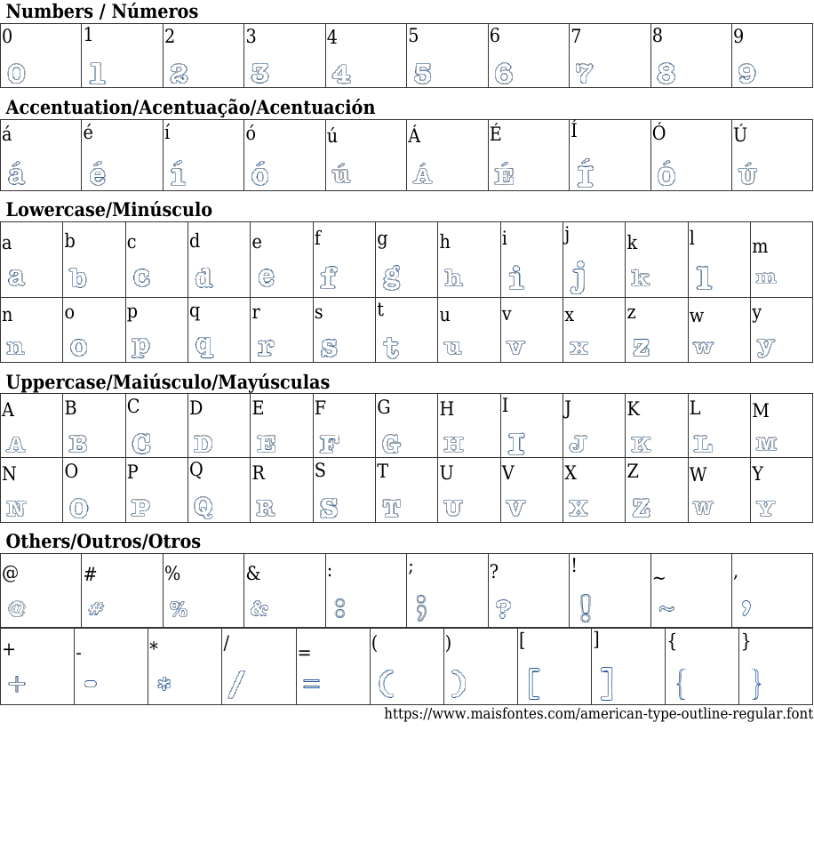 American Type Outline Regular: Free Font Download | MaisFontes