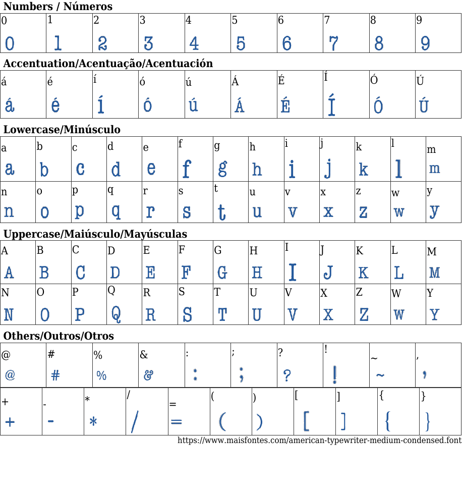 American Typewriter Medium Condensed: Free Font Download | MaisFontes