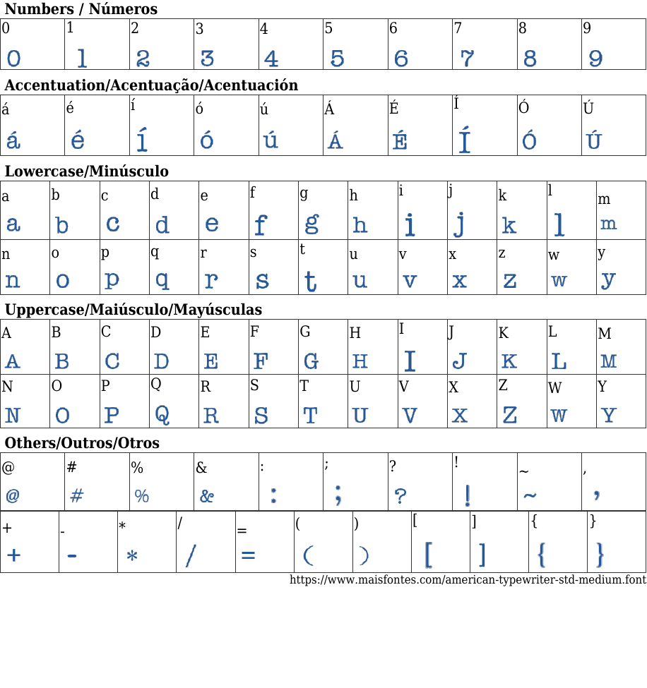 American Typewriter Std Medium Font: Free Download | MaisFontes