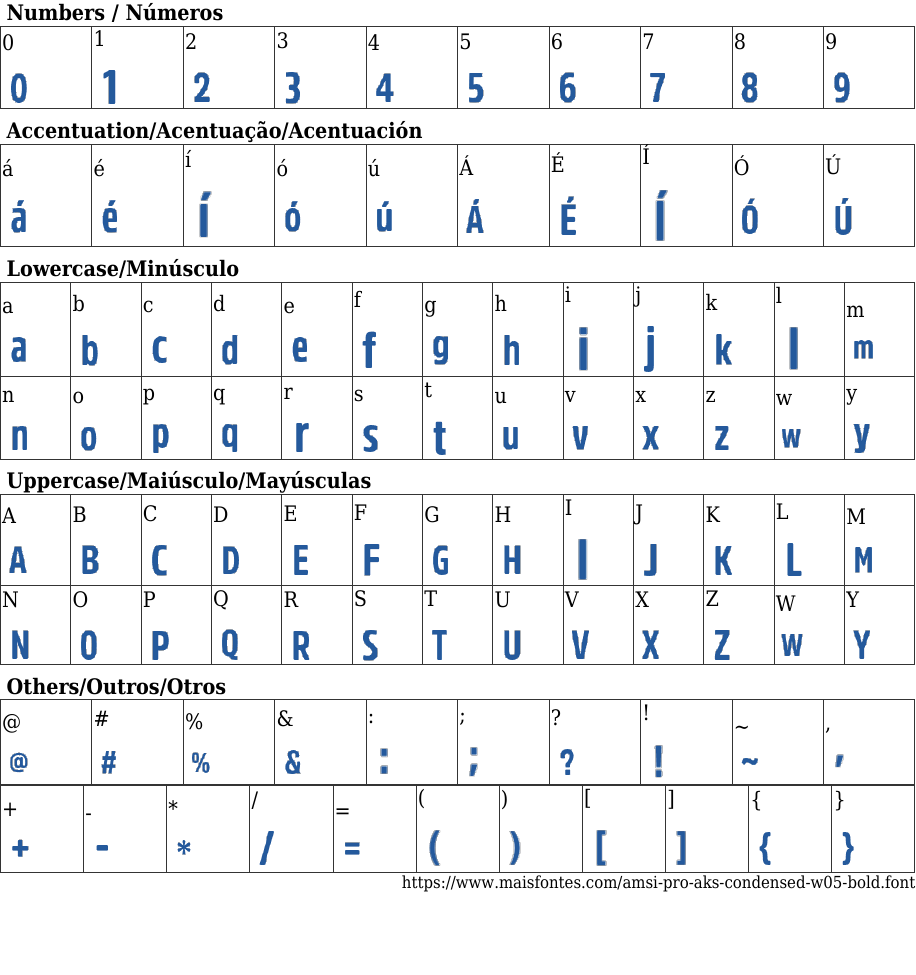 Amsi Pro AKS Condensed W05 Bold Font: Free Download | MaisFontes