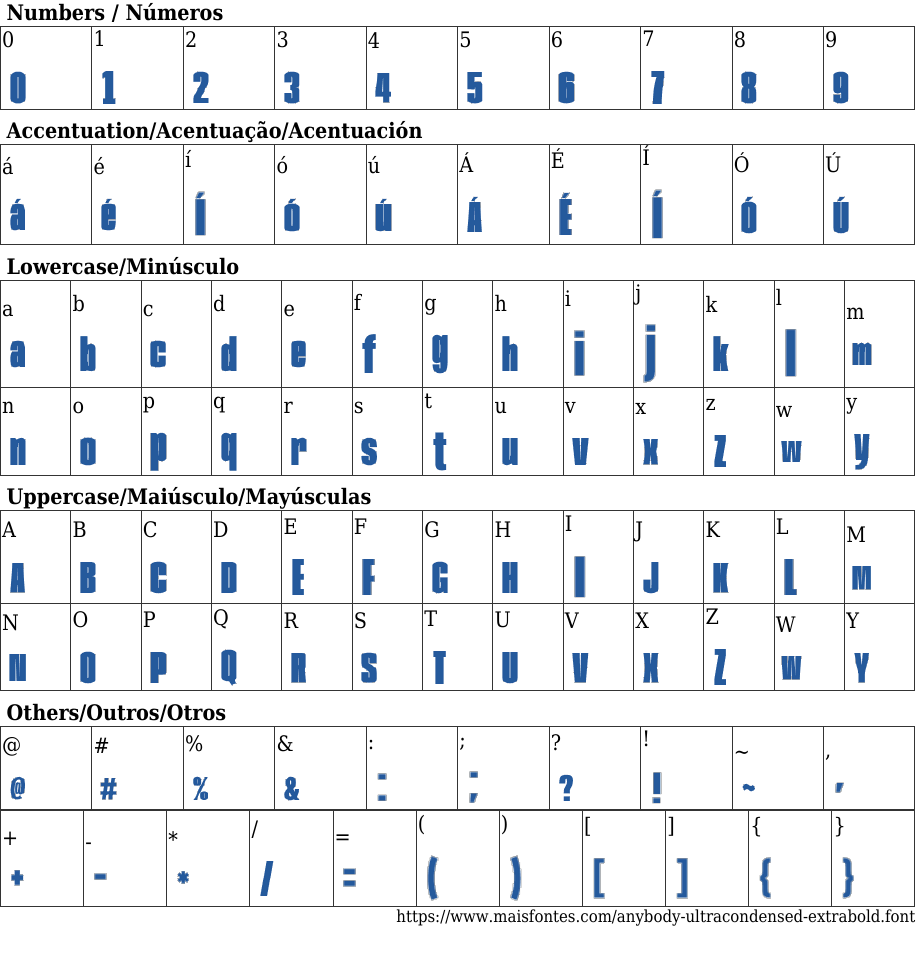 Anybody UltraCondensed ExtraBold: Free Font Download | MaisFontes