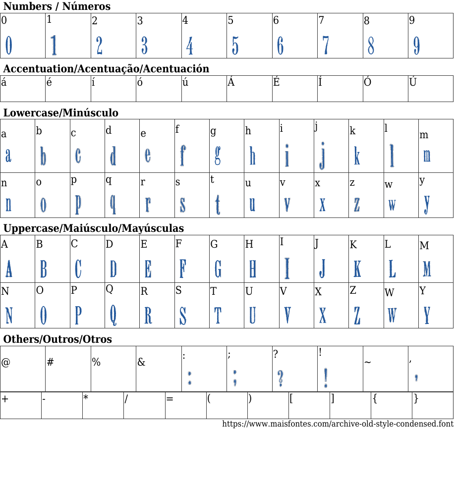 Archive Old Style Condensed Font: Free Download | MaisFontes