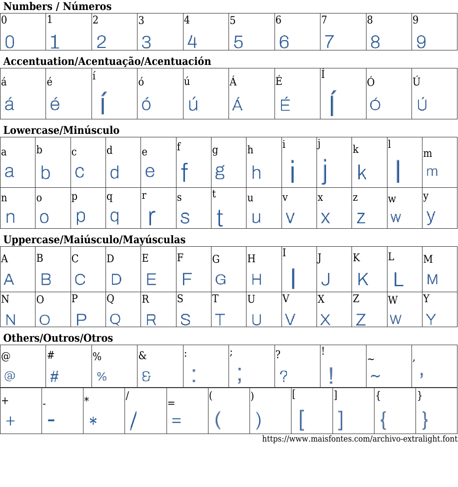 Archivo ExtraLight: Free Font Download | MaisFontes