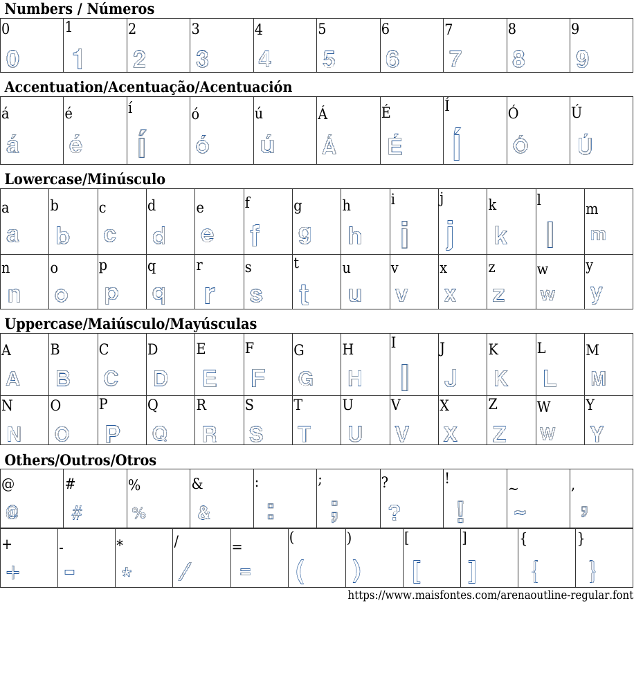 Arena Outline Regular: Free Font Download | MaisFontes