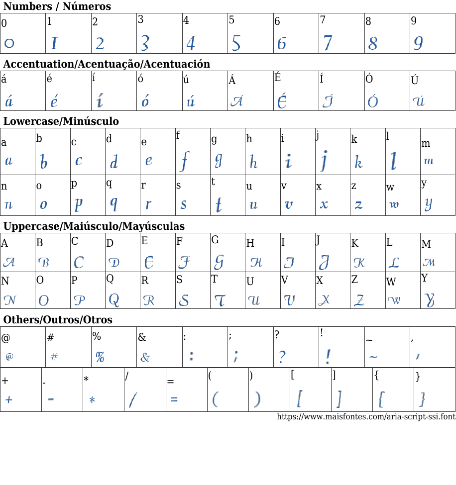 Aria Script SSi Font: Free Download | MaisFontes