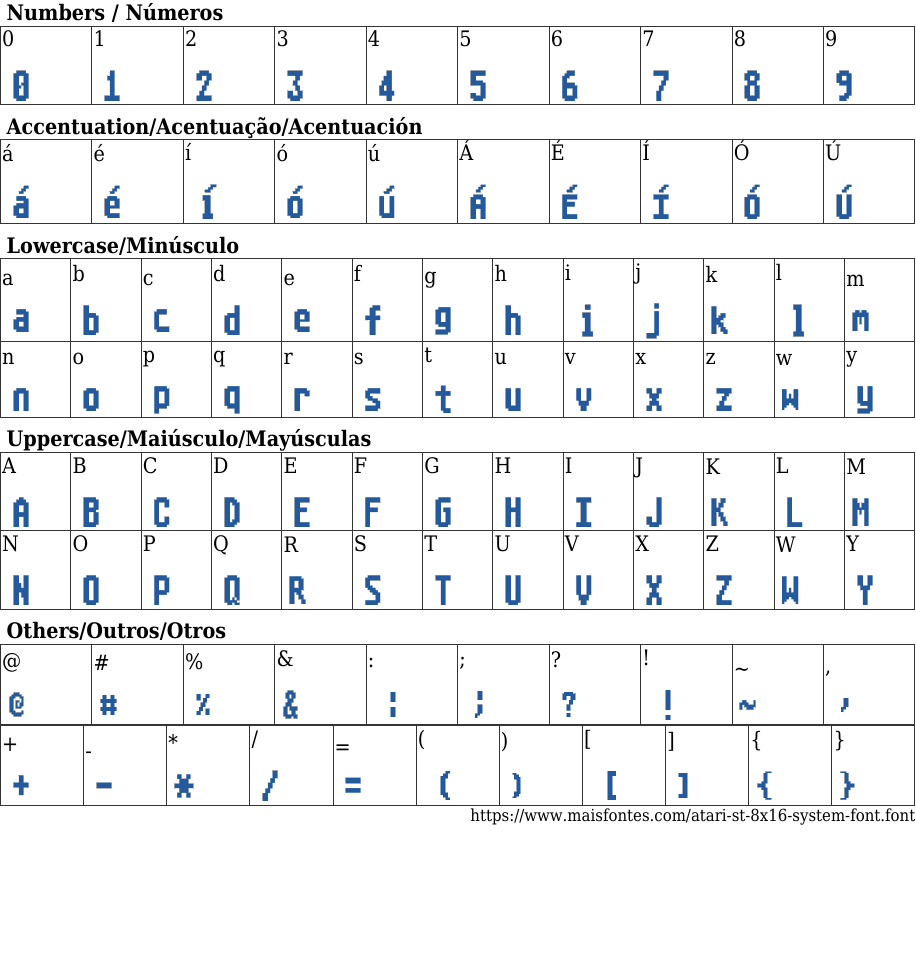 Atari ST 8x16 System: Baixar Fonte Grátis | MaisFontes
