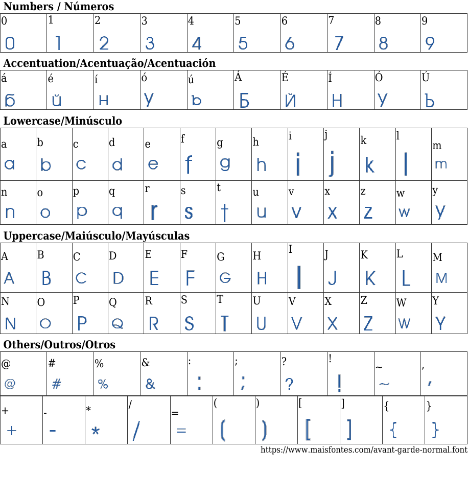 AvantGarde Normal: Download Free Font | MaisFontes