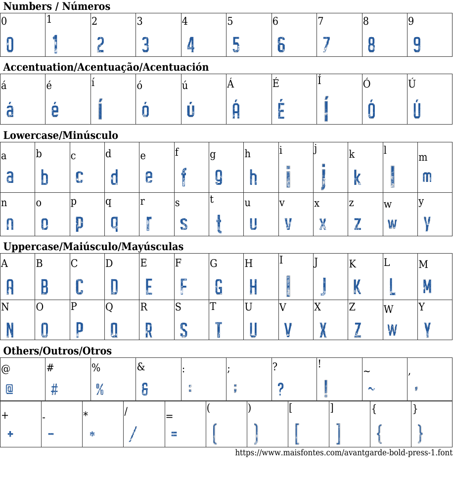Avantgarde Graphics Bold Press: Free Font Download | MaisFontes