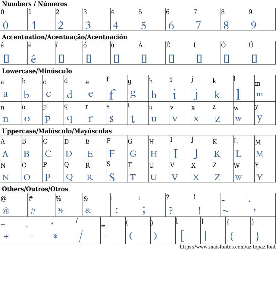 AZ Topaz: Free Font Download | MaisFontes