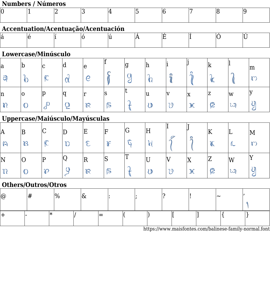 Balinese Family Normal: Free Font Download | MaisFontes