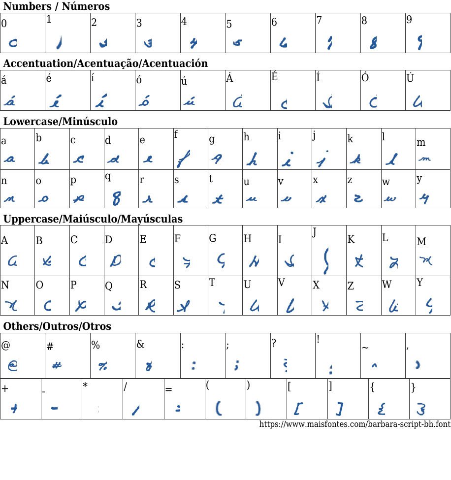 Barbara Script BH: Free Font Download | MaisFontes