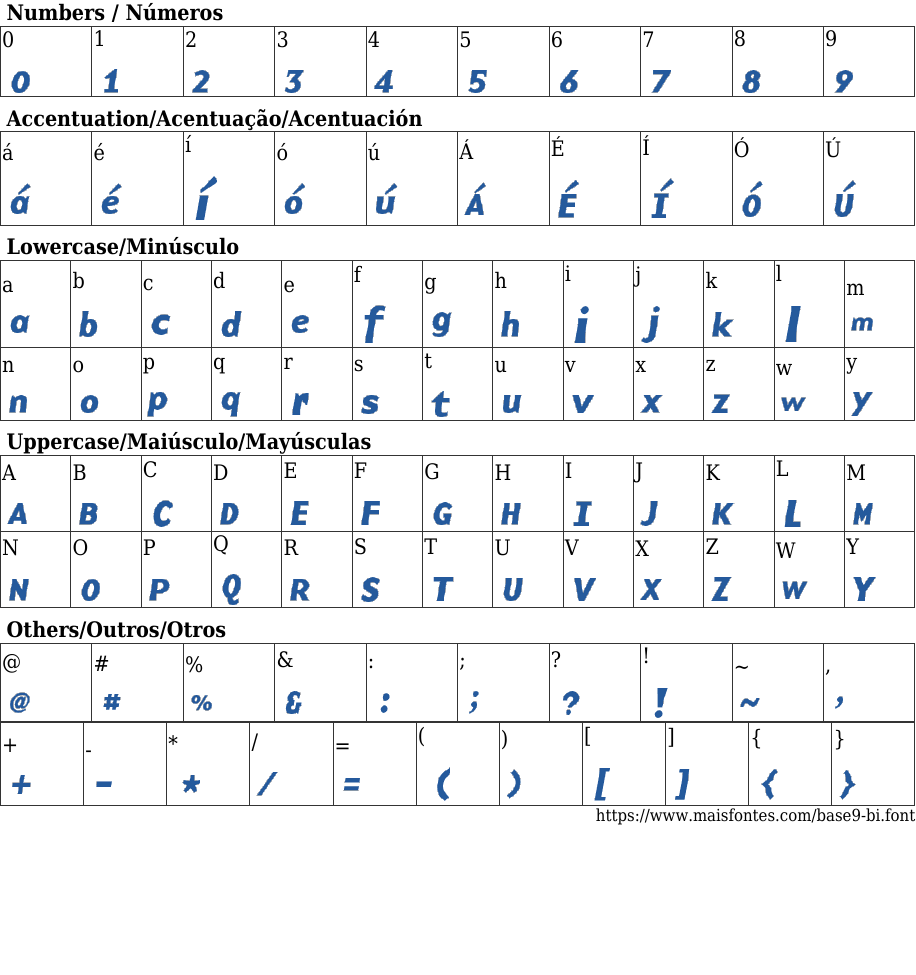 Base 9 Bold Italic Font: Free Download | MaisFontes