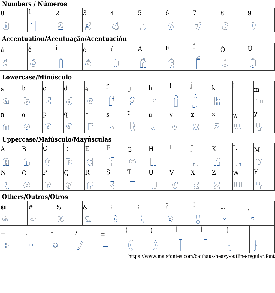Bauhaus Heavy Outline Regular Font: Free Download | MaisFontes
