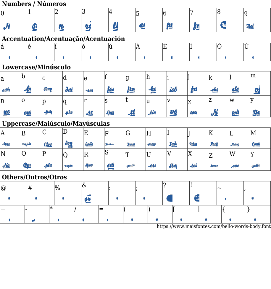 Bello Words Body: Baixar Fonte Grátis | MaisFontes