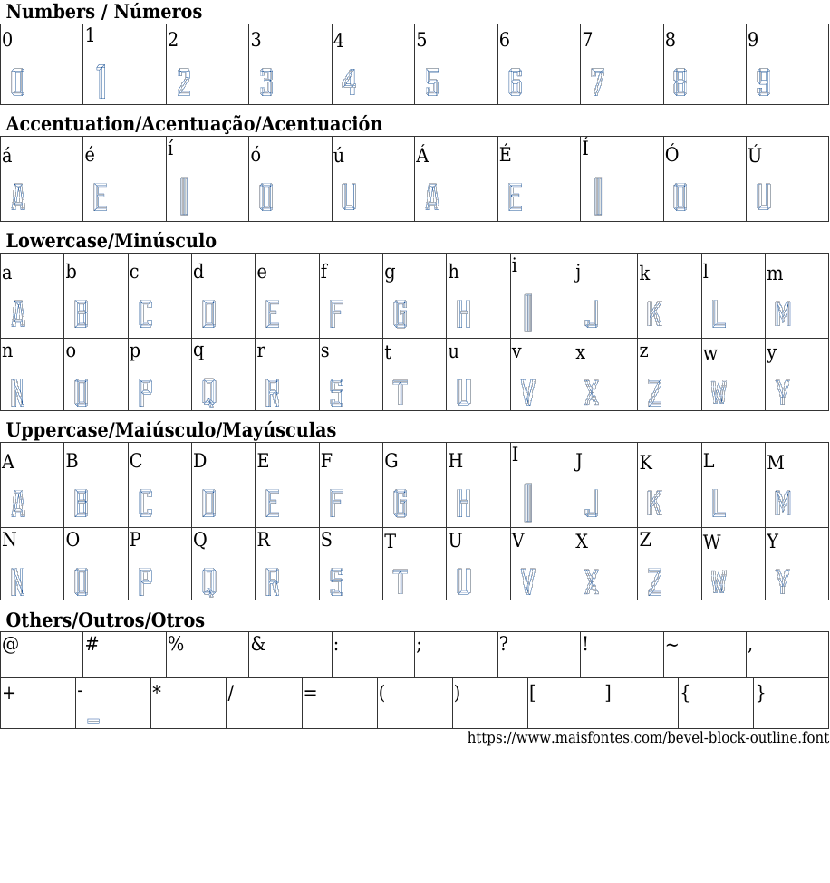 Bevel Block Outline: Free Font Download | MaisFontes