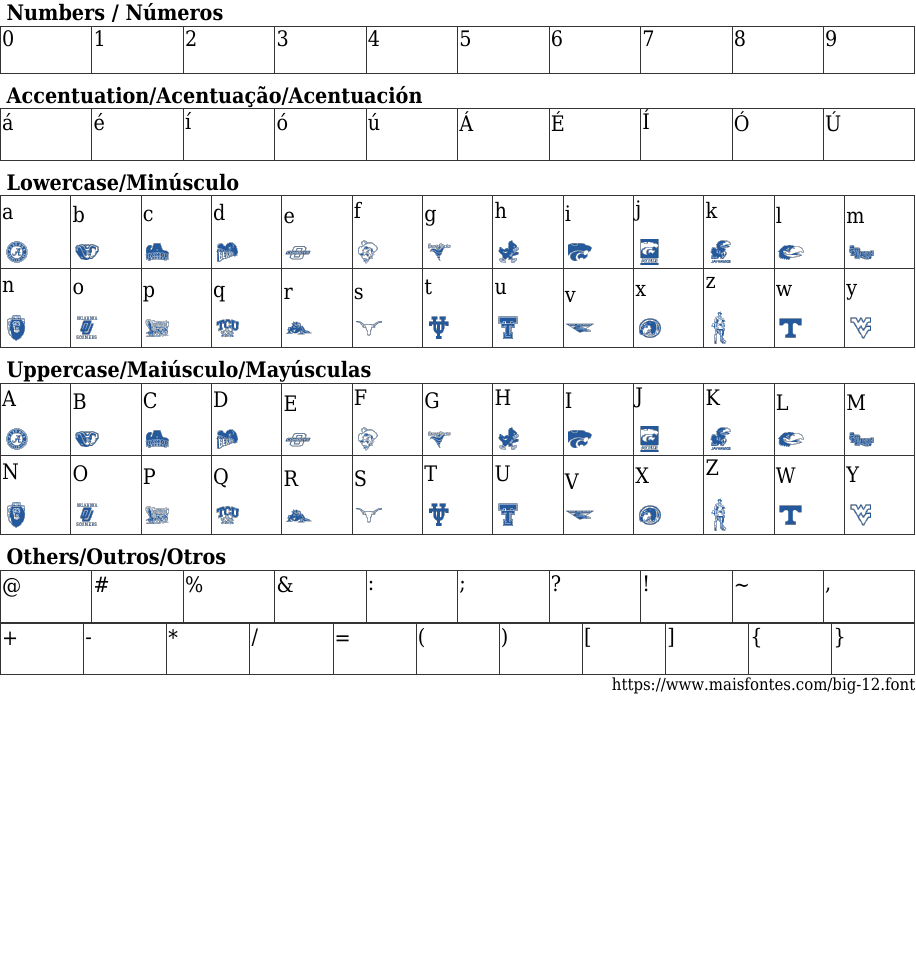 Big 12: Free Font Download | MaisFontes