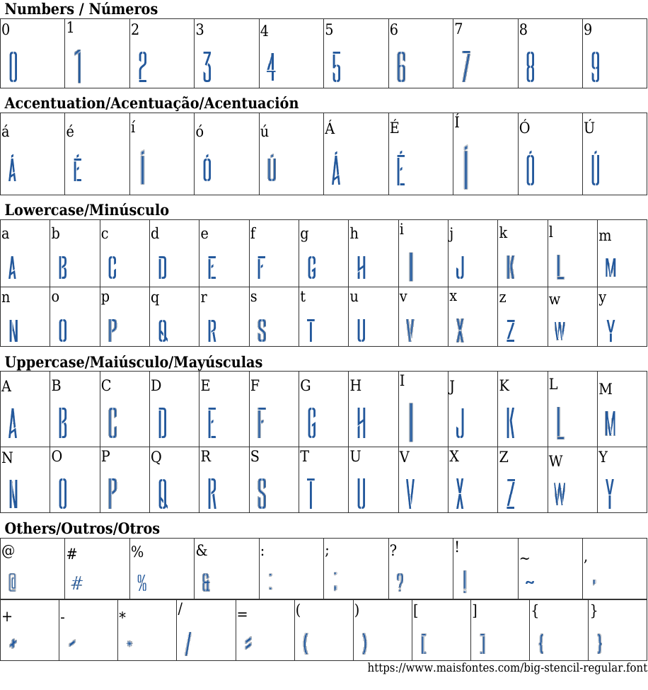 Big Stencil Regular: Free Font Download | MaisFontes