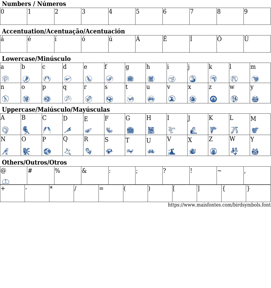 Bird Symbols: Free Font Download | MaisFontes