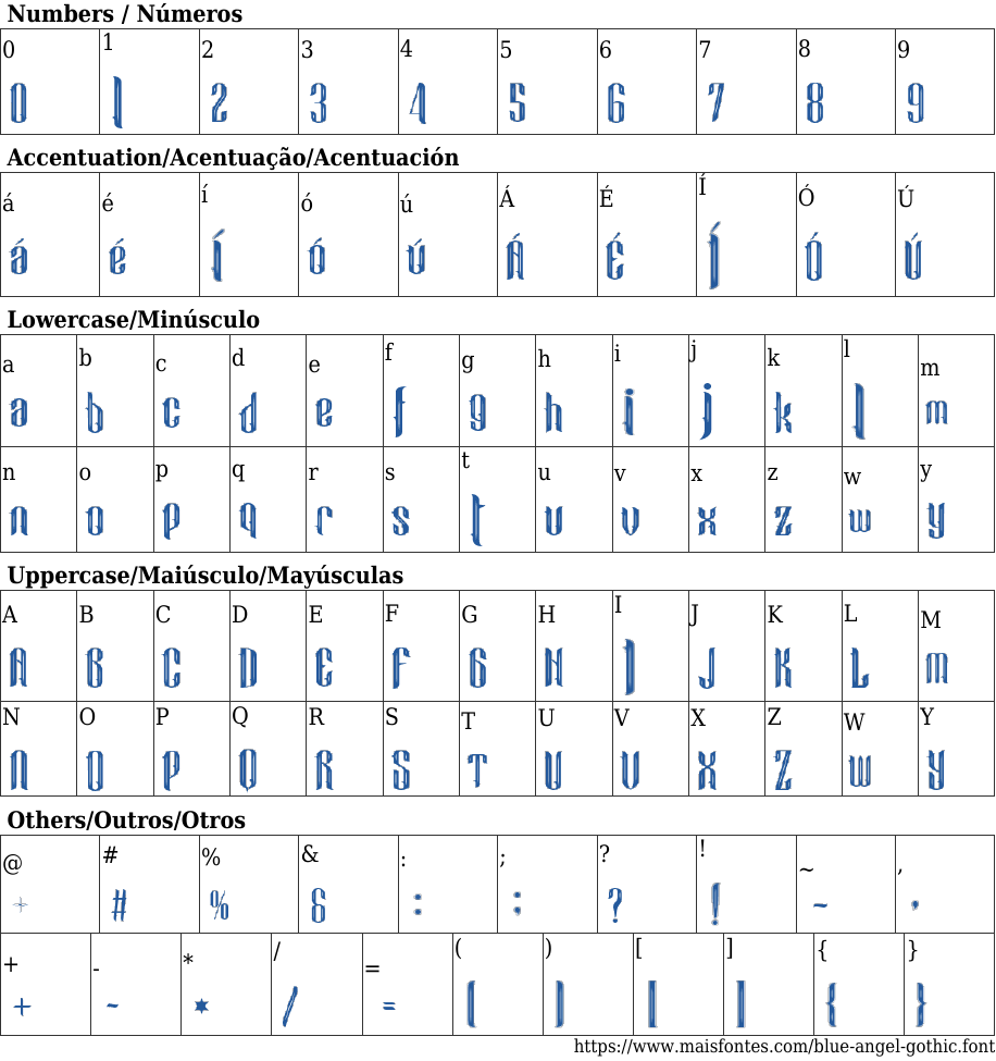 Blue Angel Gothic: Free Font Download | MaisFontes