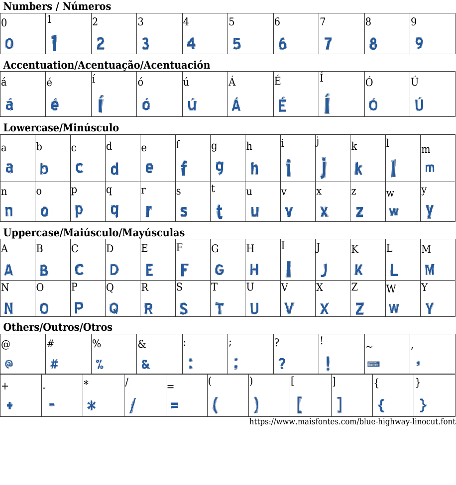 Blue Highway Linocut: Free Font Download | MaisFontes