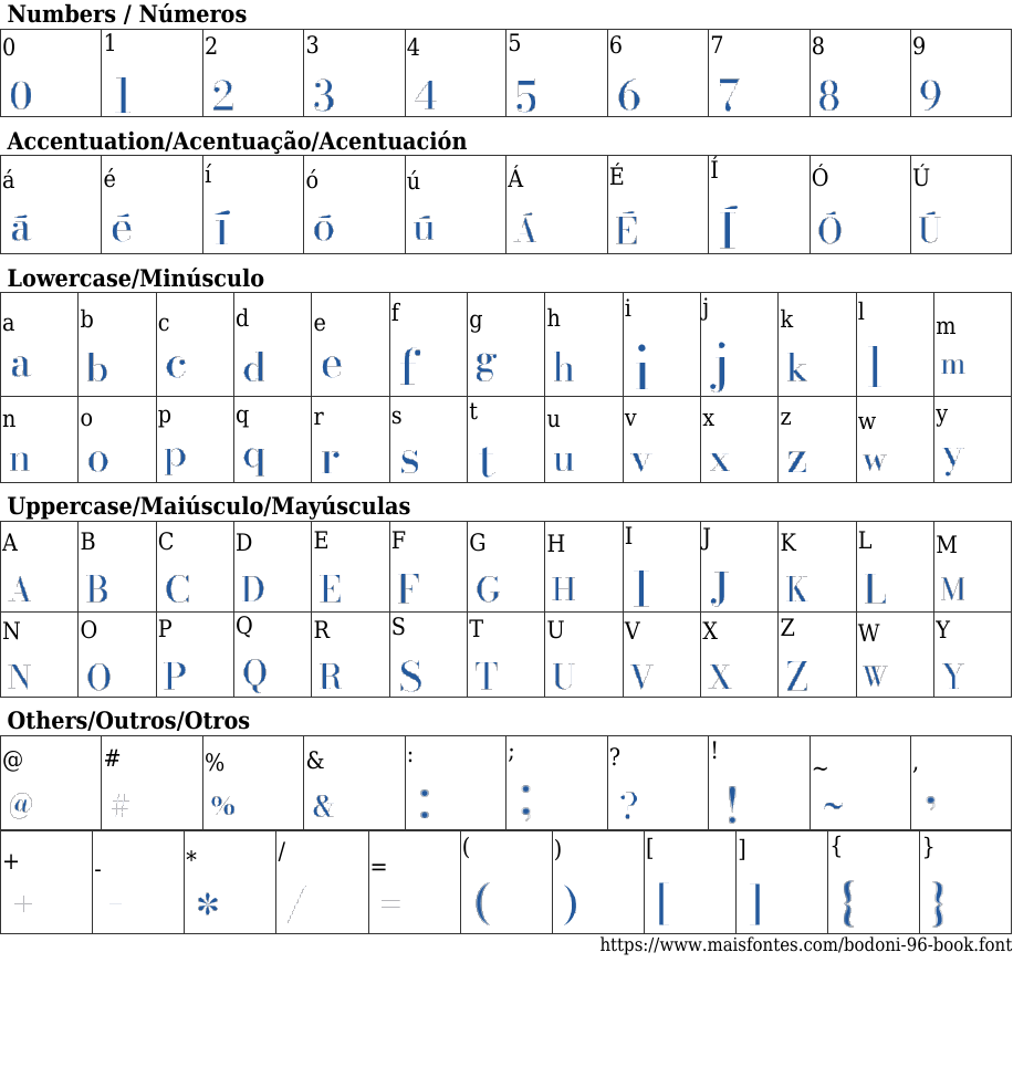 Bodoni 96 Book: Free Font Download | MaisFontes