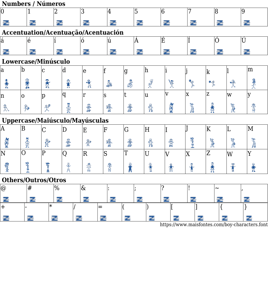 Boy Characters: Baixar Fonte Grátis | MaisFontes