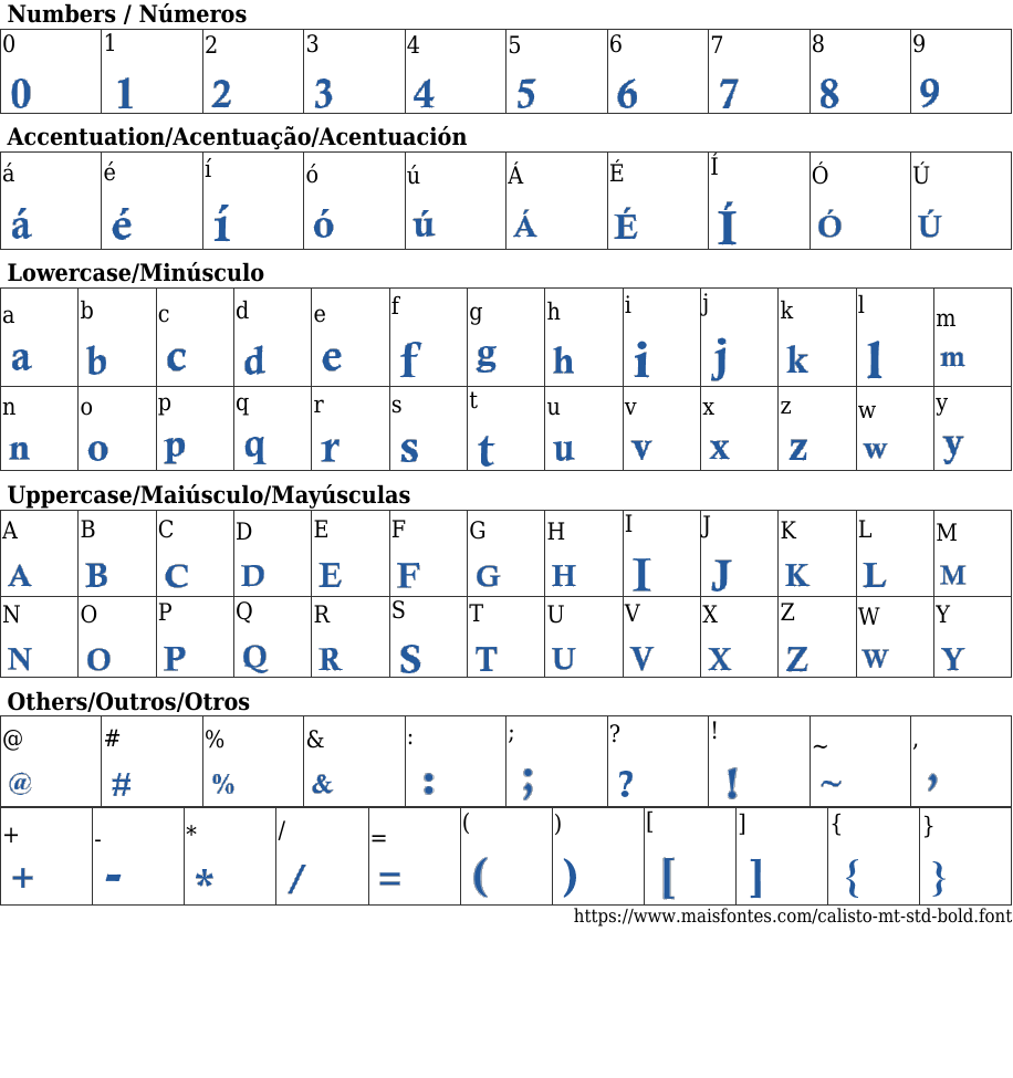 Calisto MT Std Bold: Free Font Download | MaisFontes