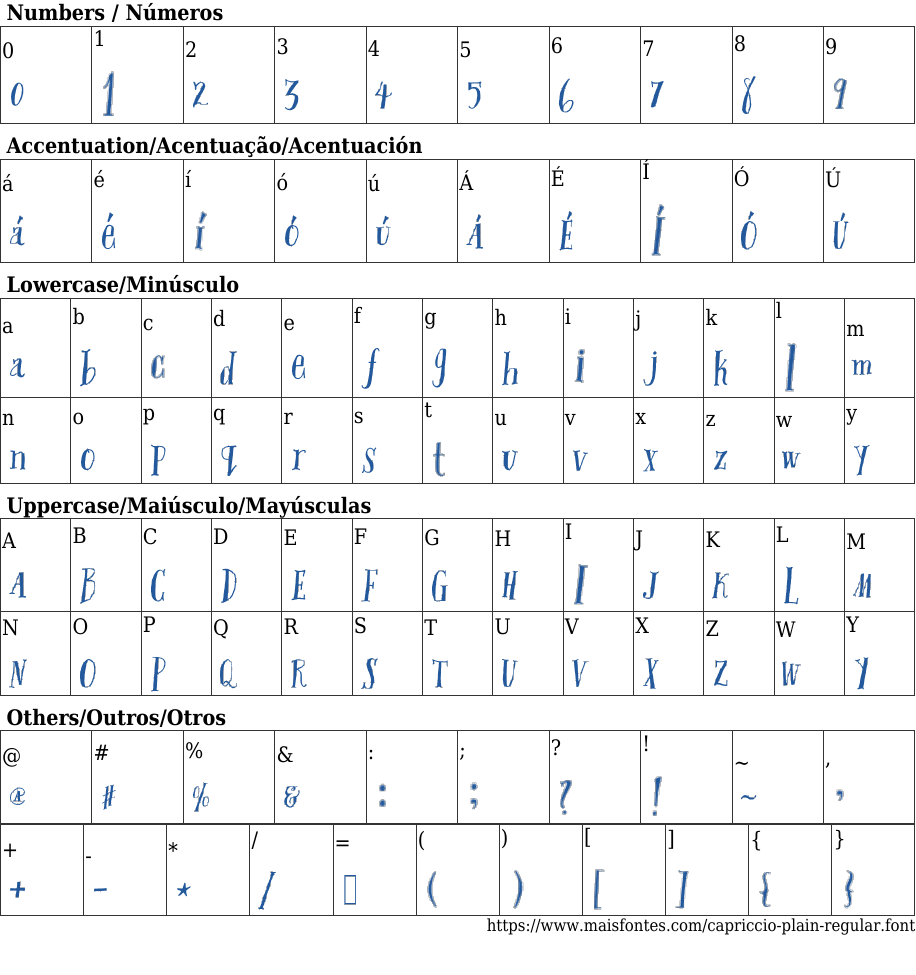 Capriccio Plain Regular: Free Font Download | MaisFontes