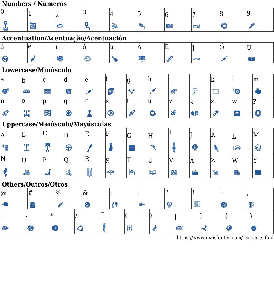 Car Parts: Free Font Download | MaisFontes