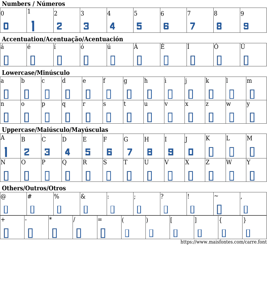 Carre (numbers): Free Font Download | MaisFontes